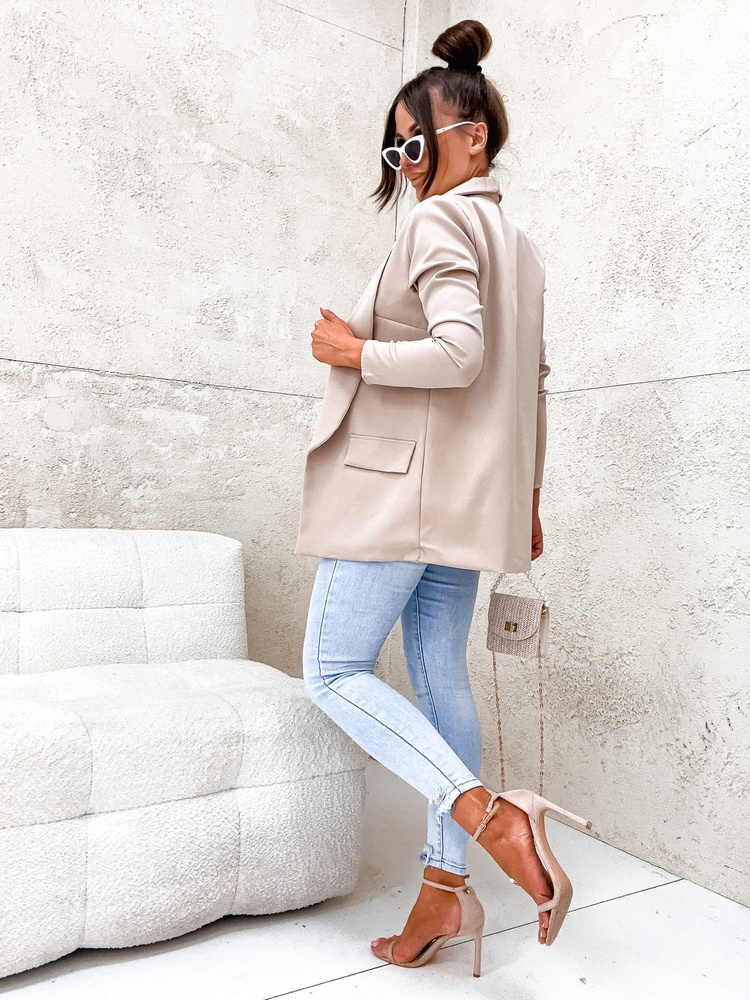 Marynarka BASIC Simply - beżowy beżowy | NOWOŚCI Odzież \ Marynarki i ...